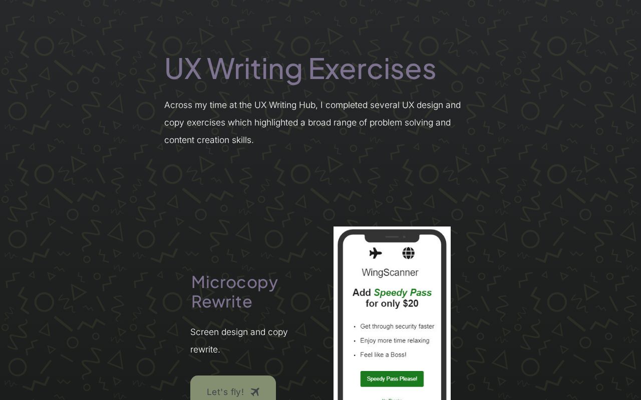 UX Writing Hub Course Exercises